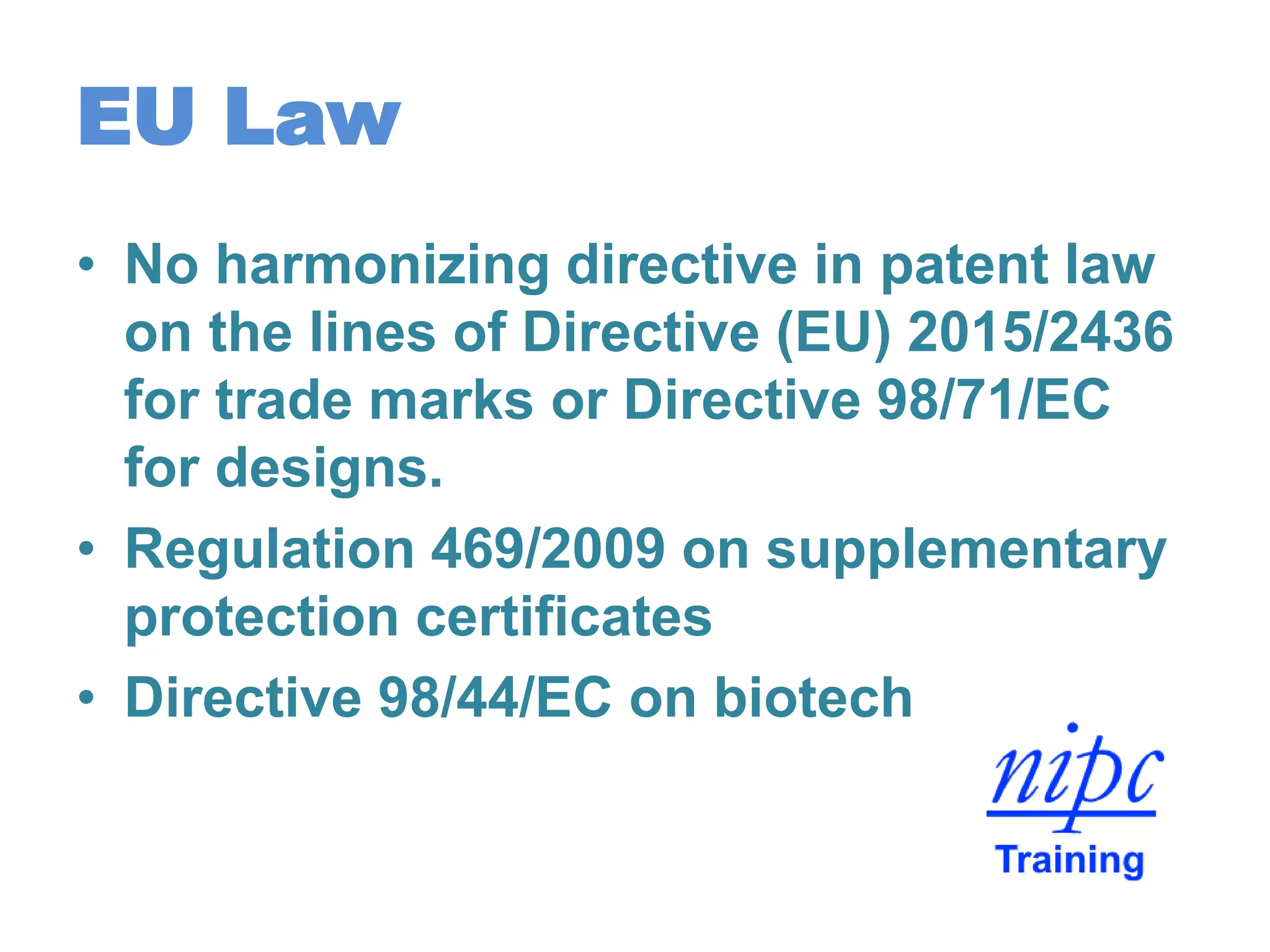 Patents 101 - Part 2 The Law | PPTX