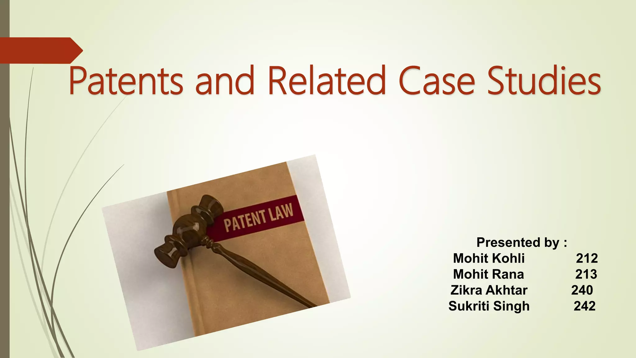 Patents and case study | PPTX