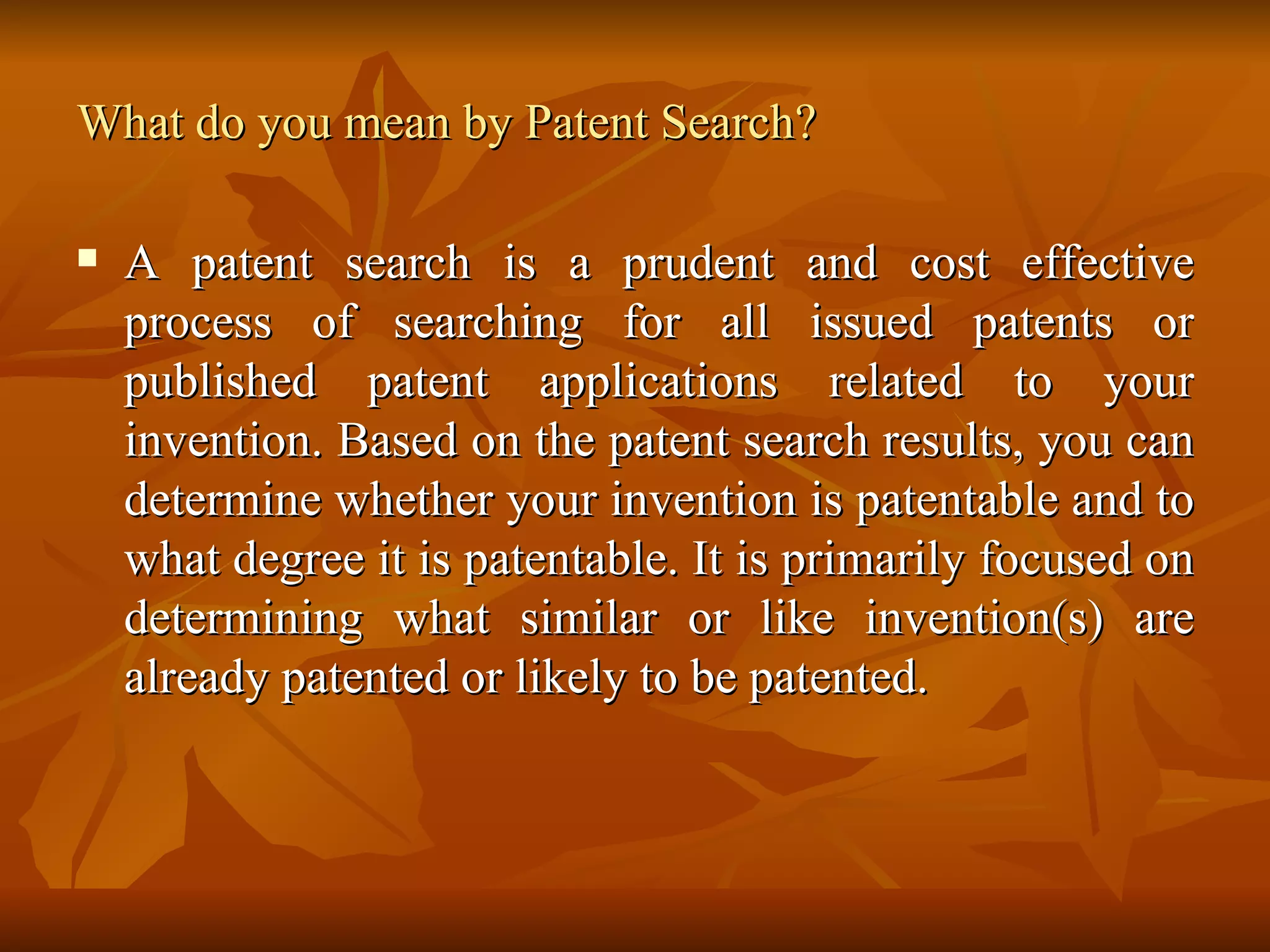 Patent search | PPT