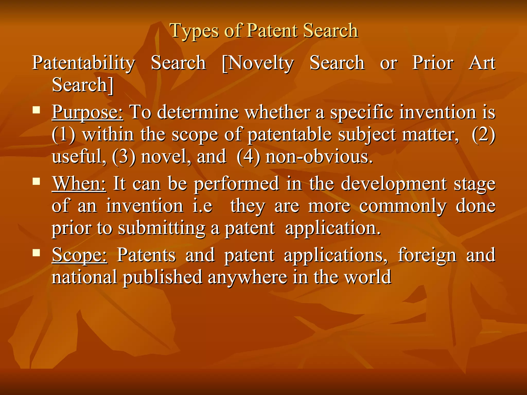 Patent search | PPT