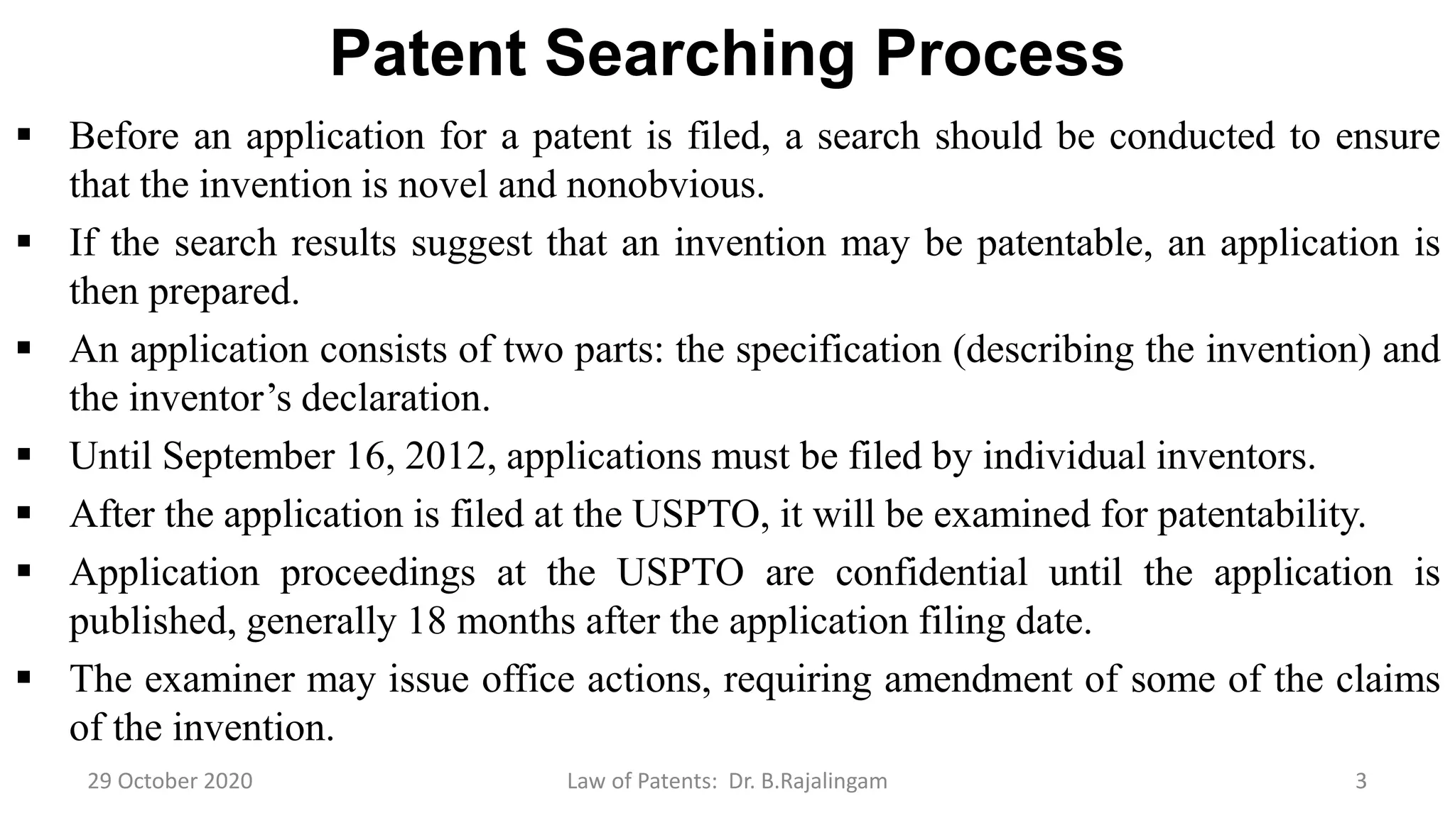 Patent searching process & ownership rights and transfer | PPTX