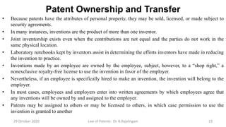 Patent searching process & ownership rights and transfer | PPTX