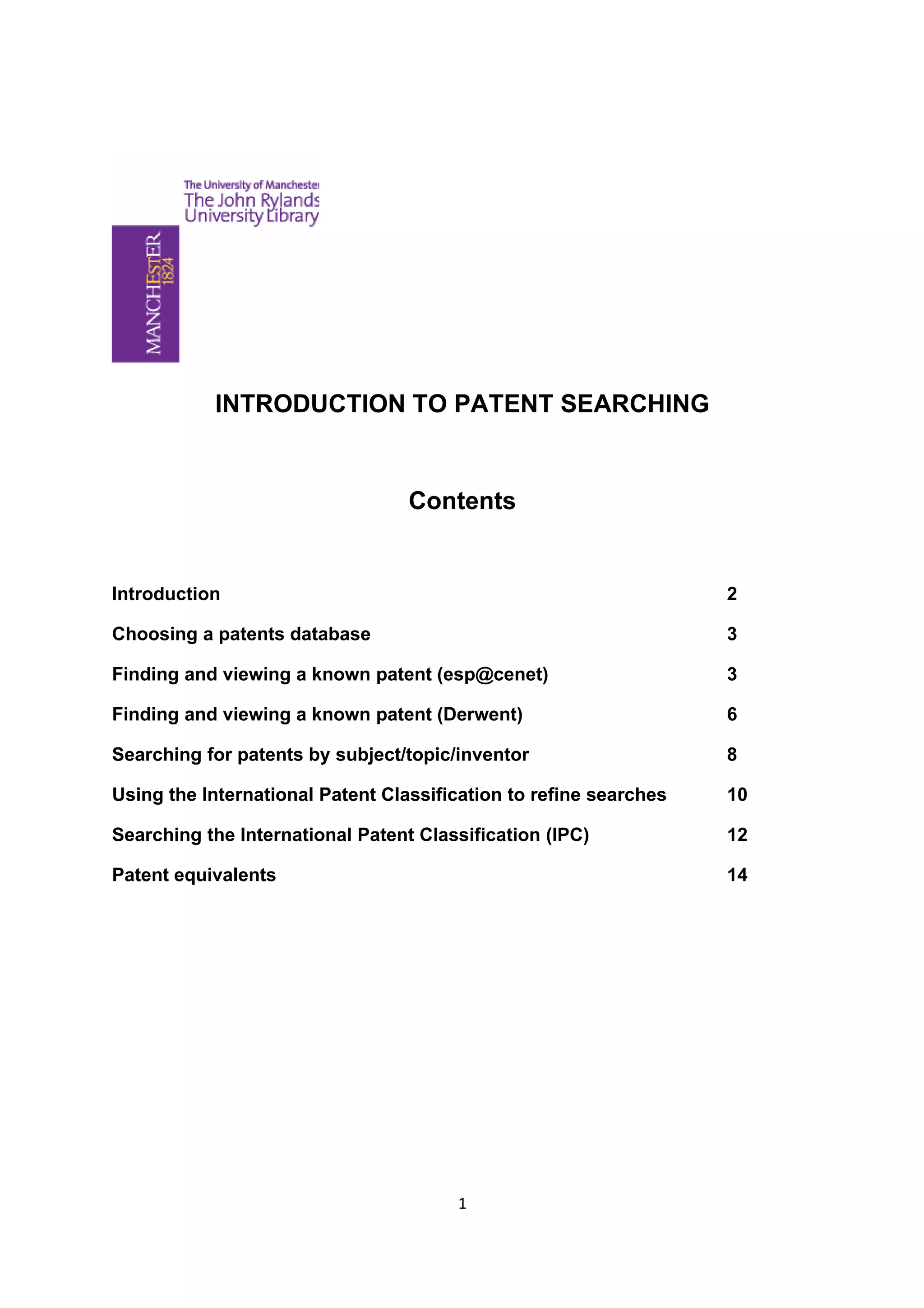 Patent searching training doc | DOC