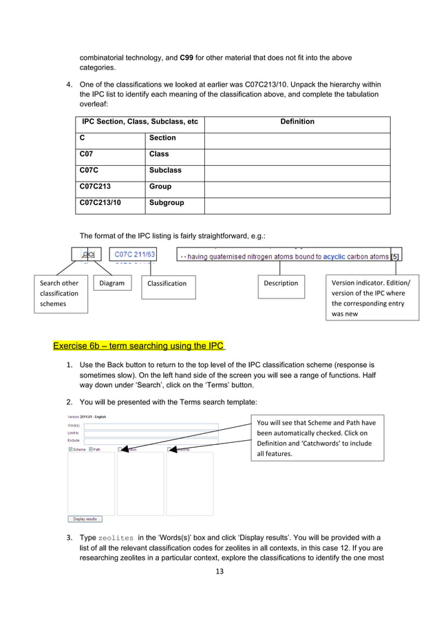 Patent searching training doc | DOC | Search | Internet