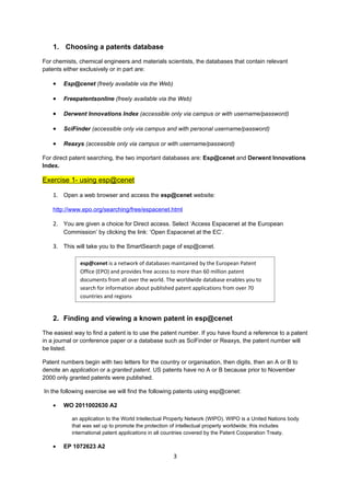 Patent searching training doc | DOC