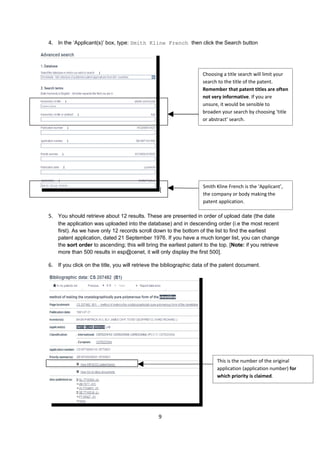 Patent searching training doc | DOC