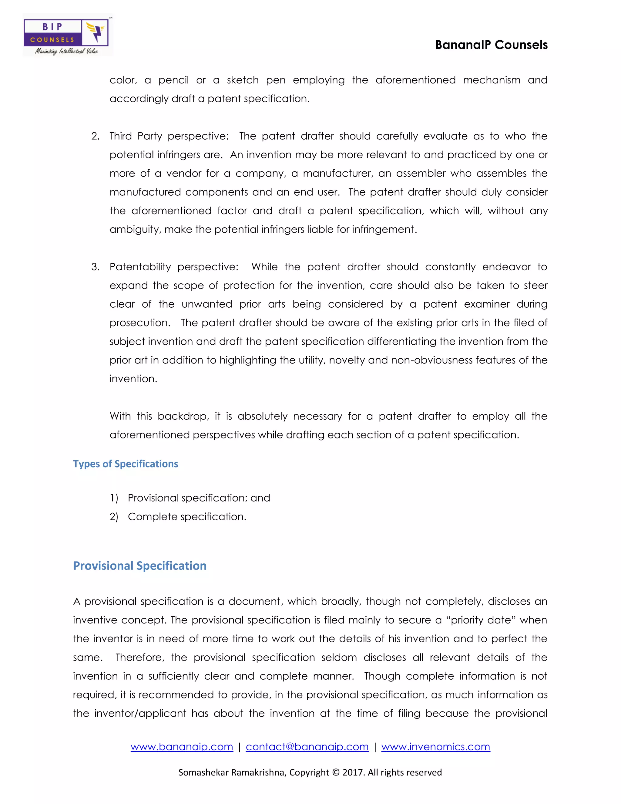 Drafting Of A Patent Specification Pdf