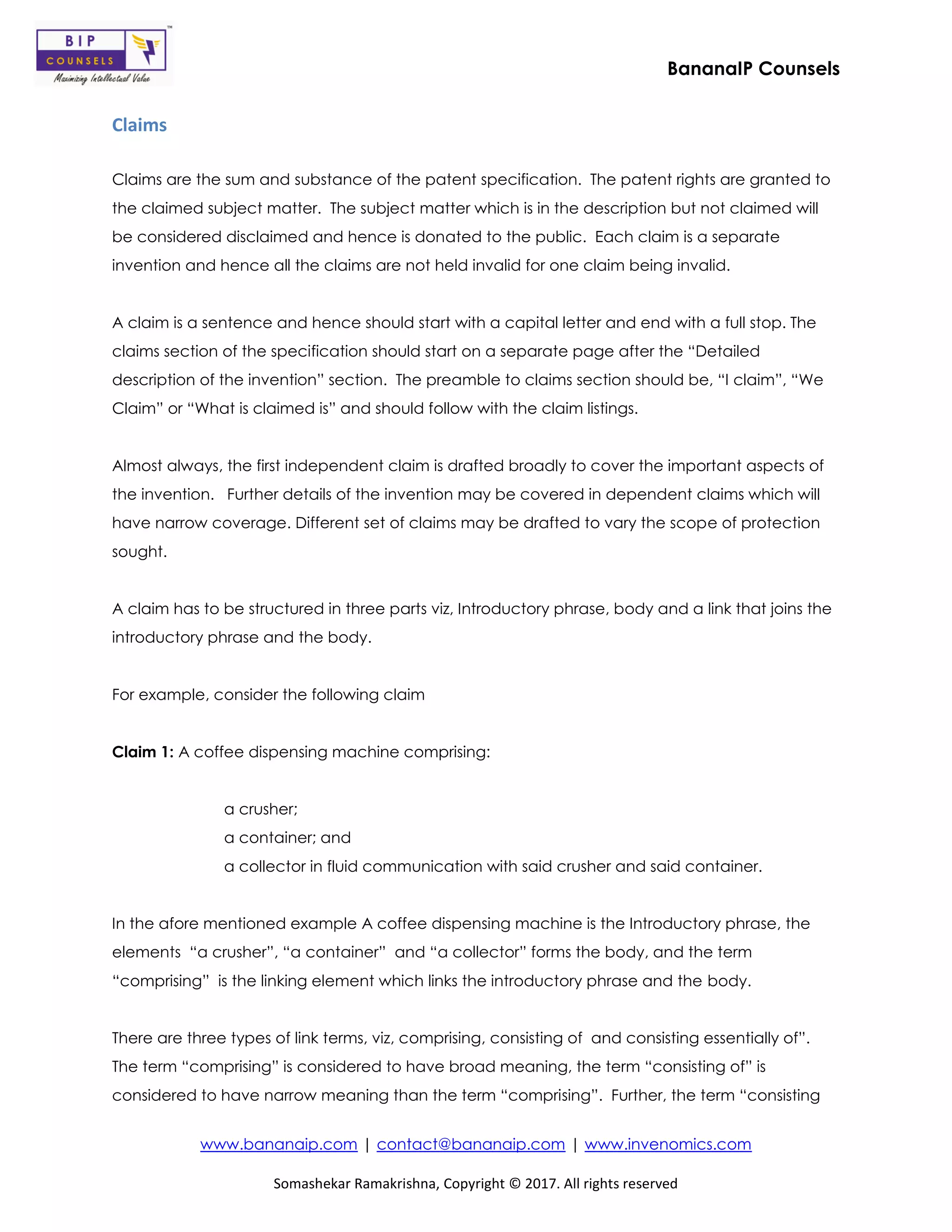 Drafting Of A Patent Specification Pdf