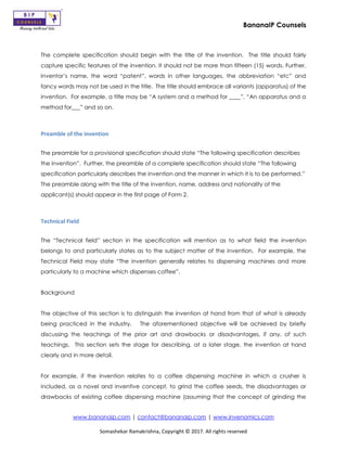 DRAFTING OF A PATENT SPECIFICATION | PDF