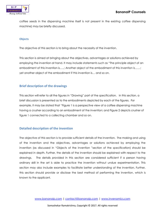 DRAFTING OF A PATENT SPECIFICATION | PDF