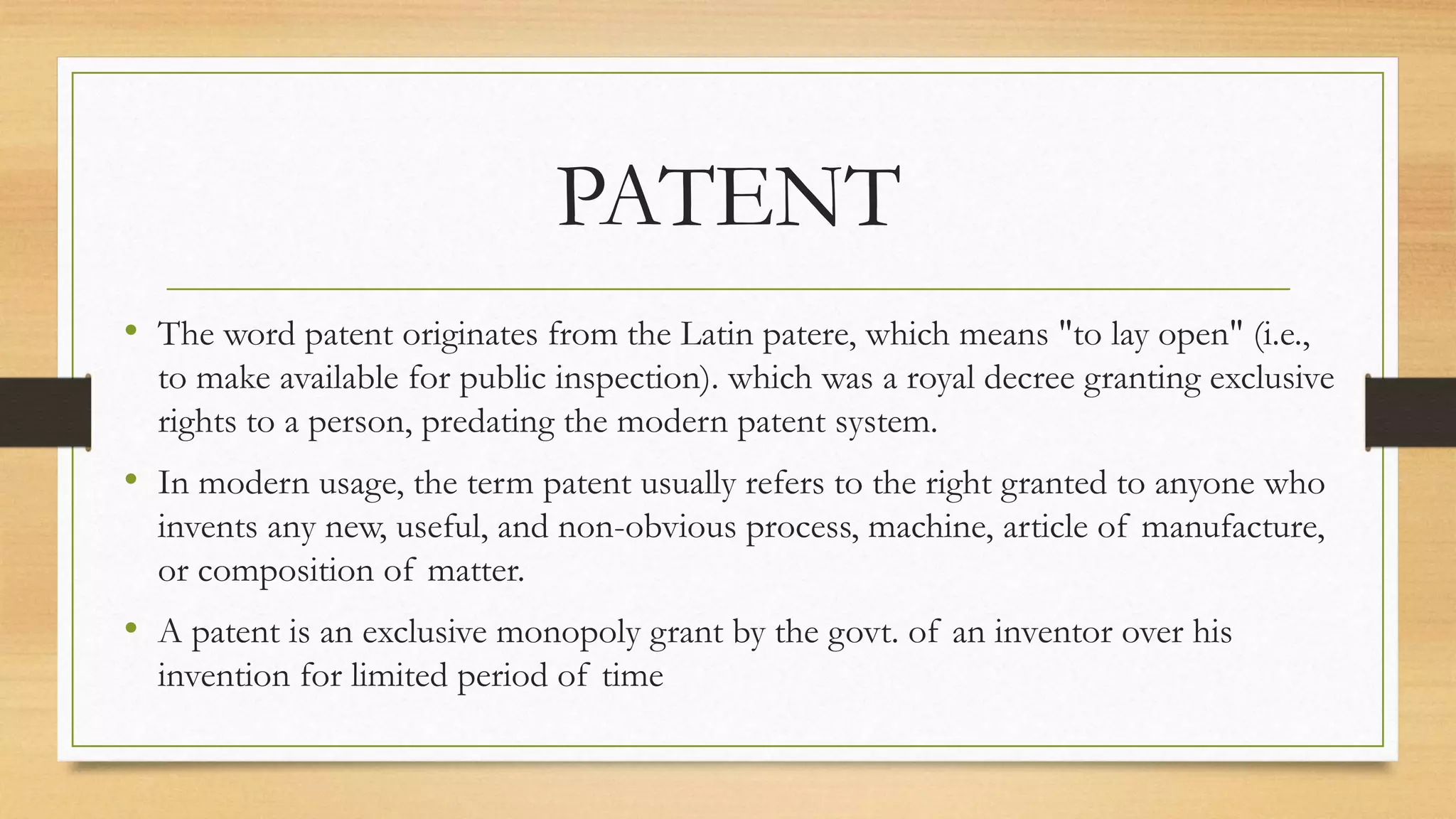 Patents,paper 4, pamela | PPT