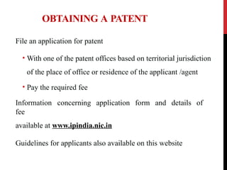 Patent system in India,definition scope importance | PPTX