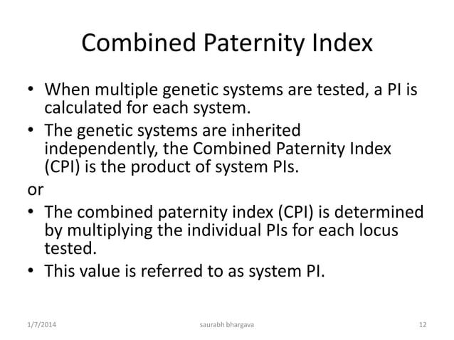 Paternity index | PPTX