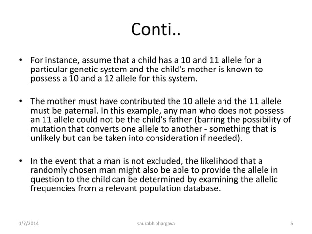 Paternity index | PPTX