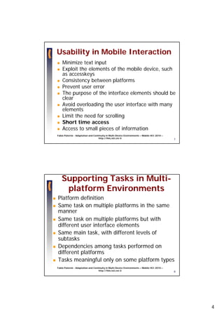 Adaptation and Continuity in Multi-Device Environments | PDF