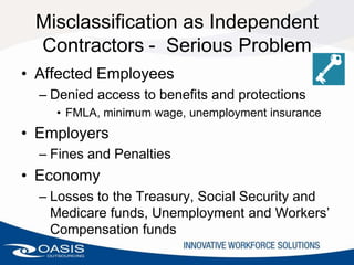 Misclassification: 1099 Contractor or Employee | PPT