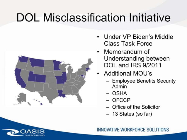 Misclassification: 1099 Contractor or Employee | PPT