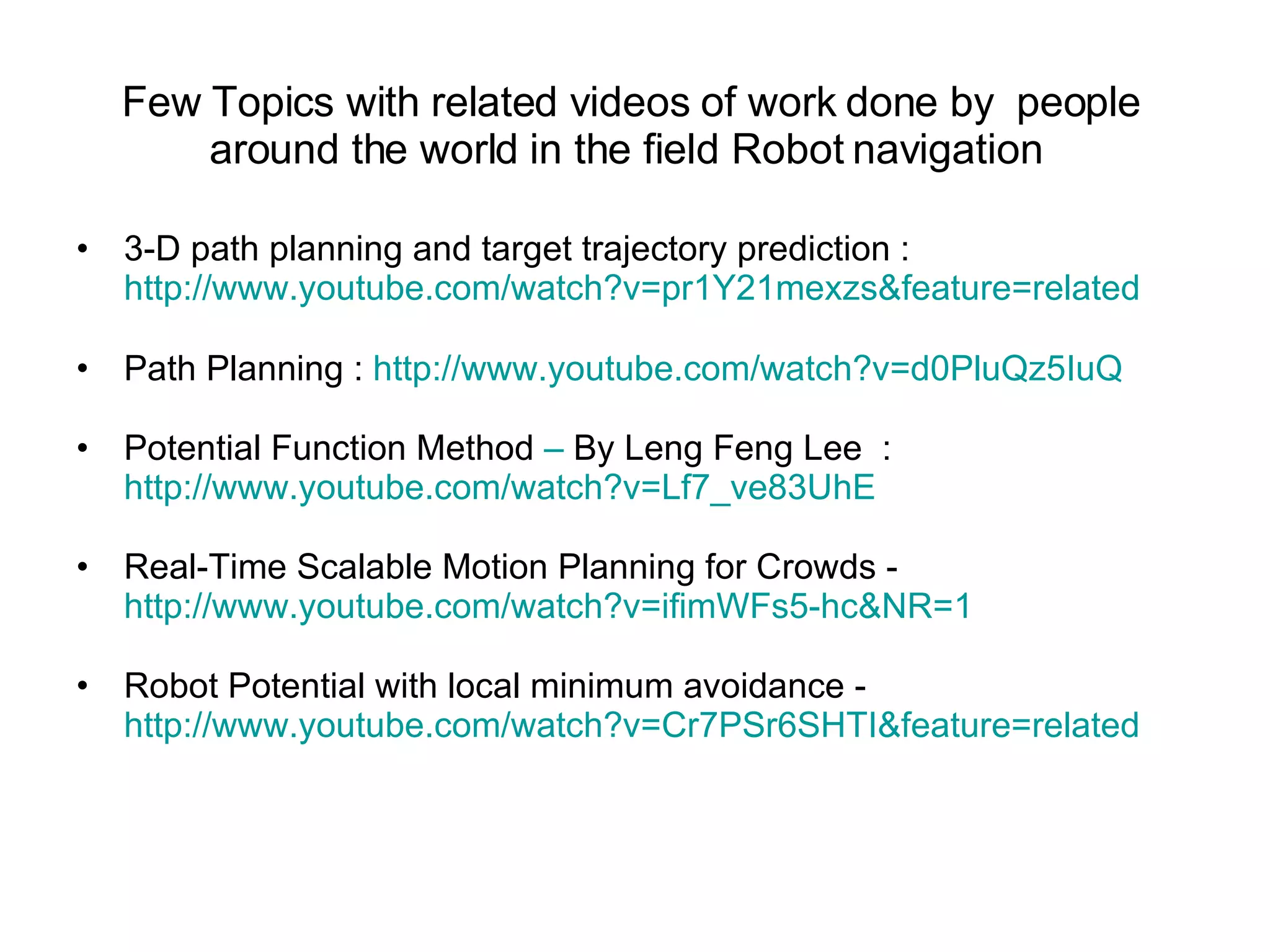 Path Planning And Navigation | PPT