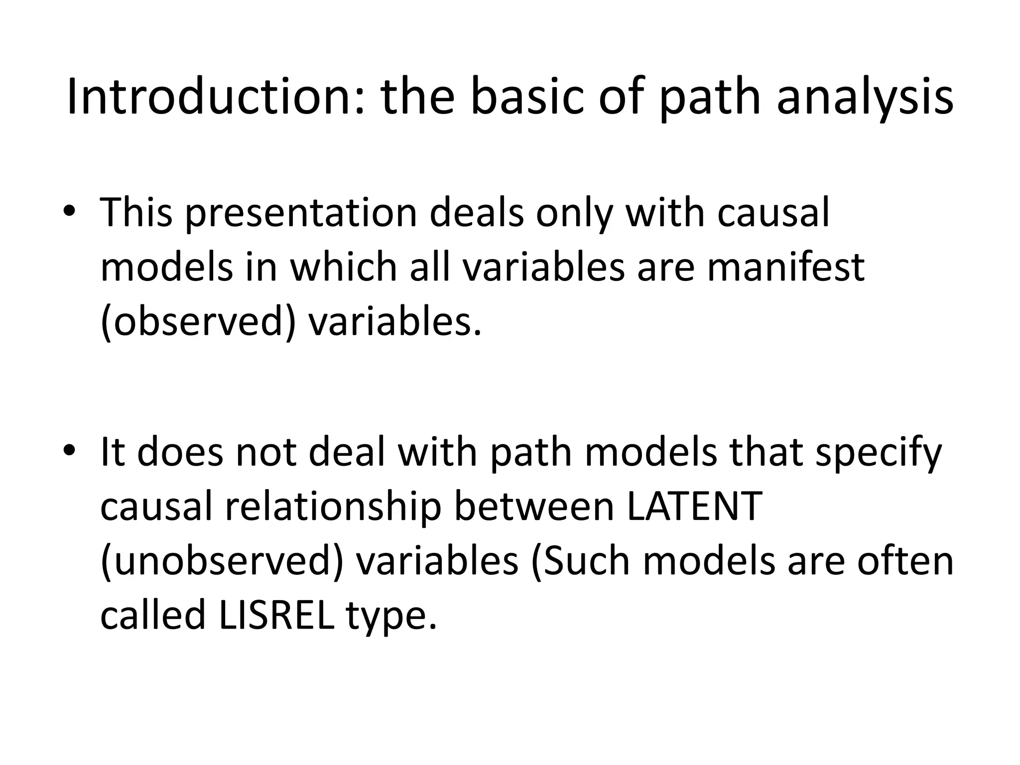 Path analysis with manifest variables | PPT