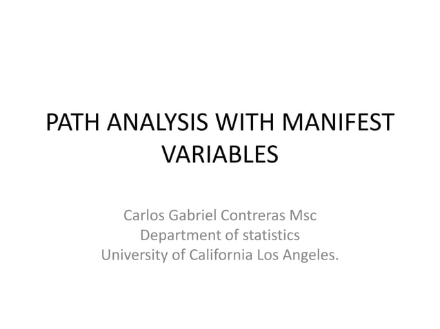 Path analysis with manifest variables | PPT