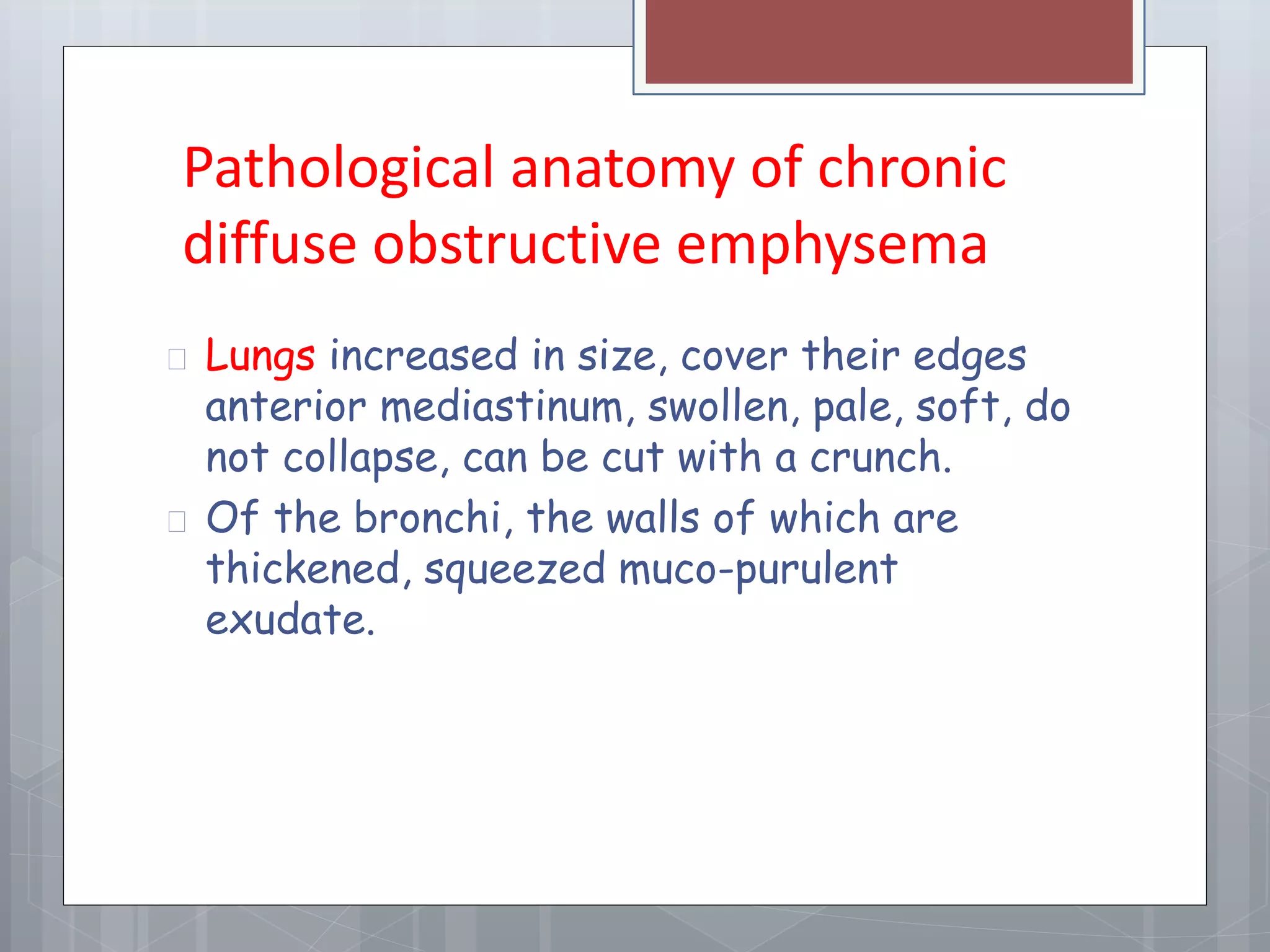 Pulmonary Emphysema. Pathomorphology, outcomes, complications | PPTX ...