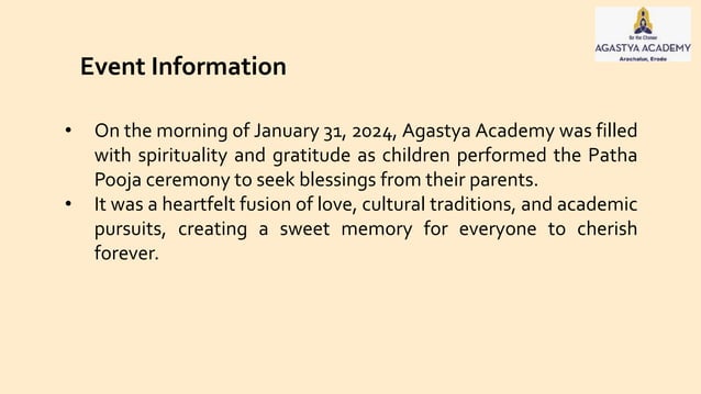 Patha Pooja Ceremony at Agastya Academy.pptx