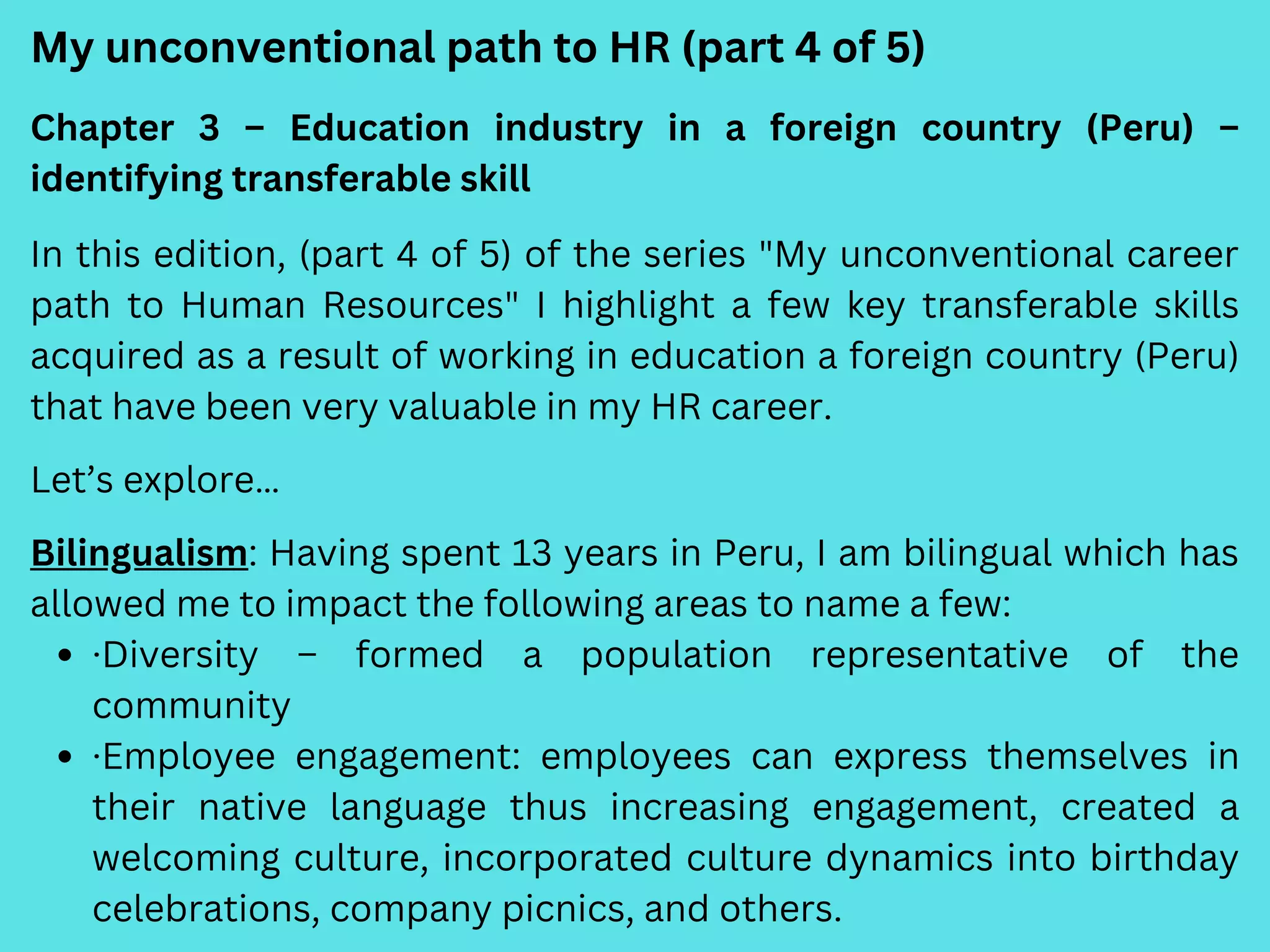 My unconventional path to HR (part 4 of 5) Chapter 3 – Education ...