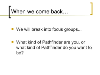 Pathfinder Workshop | PPT