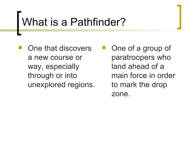 Pathfinder Workshop | PPT