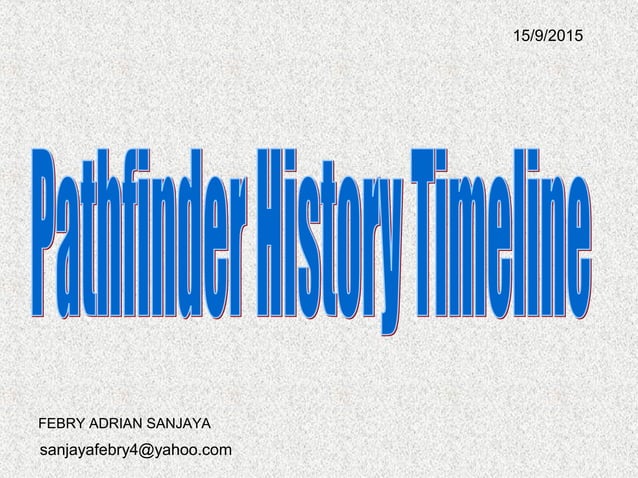 Pathfinder history timeline | PPT