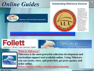 Pathfinders to Information: Administering Reference Service in School Libraries | PPT