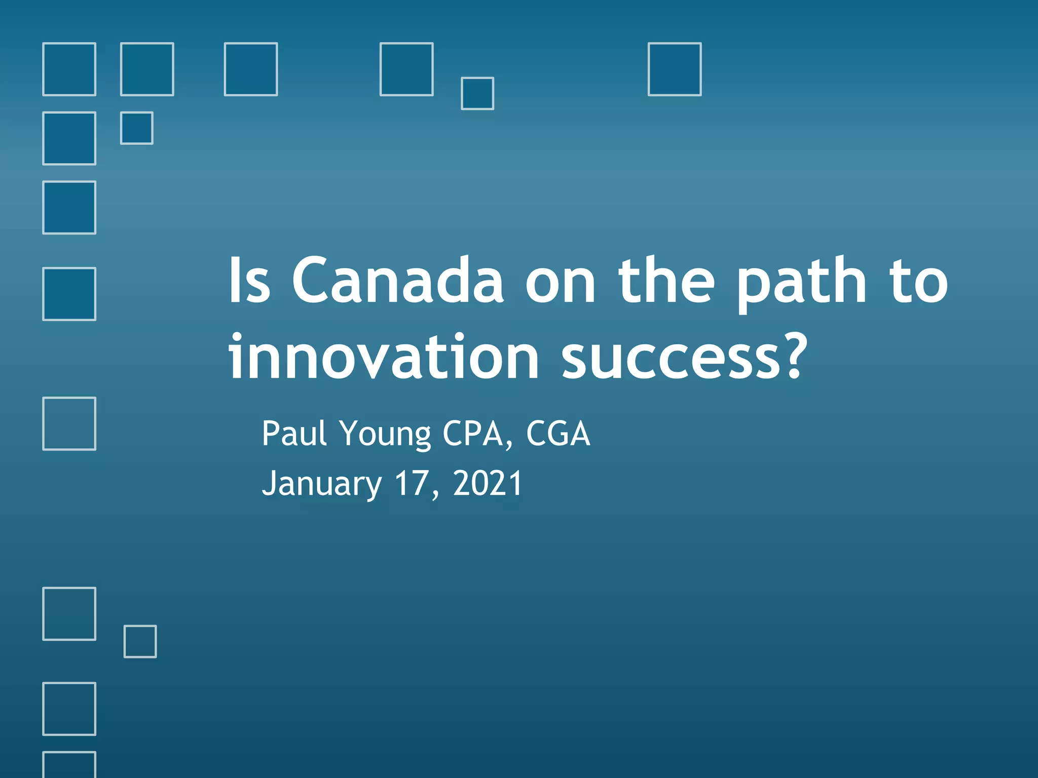 Path to Innovation for Canada | PPT