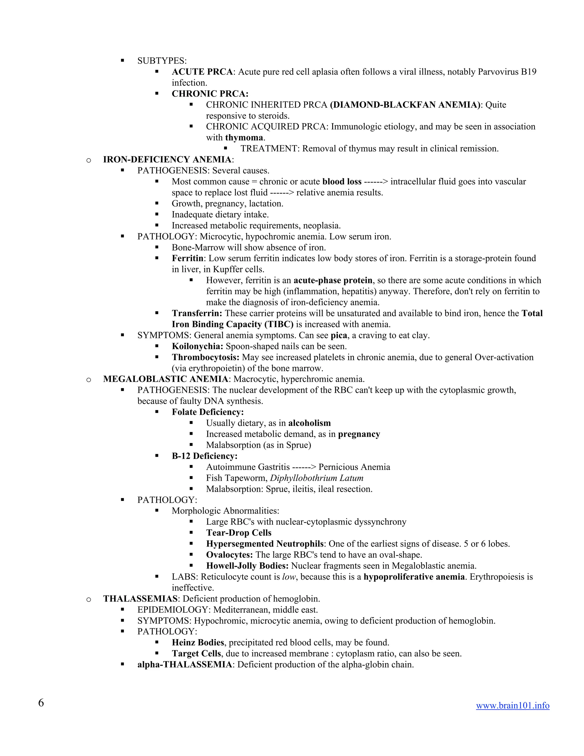 Pathophysiology hematology usmle review notes | PDF