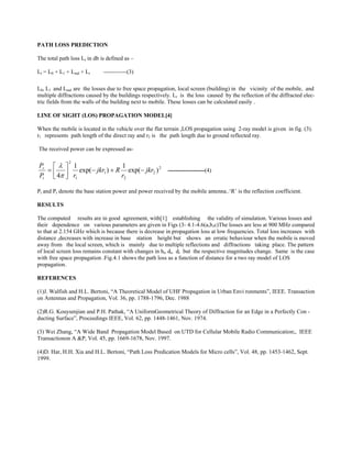Path loss modeling of mobile radio communication in urban areas | PDF
