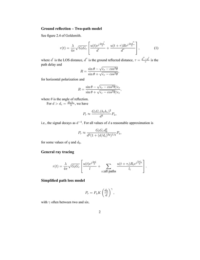 Path loss models | PDF | Computer Networking | Computing