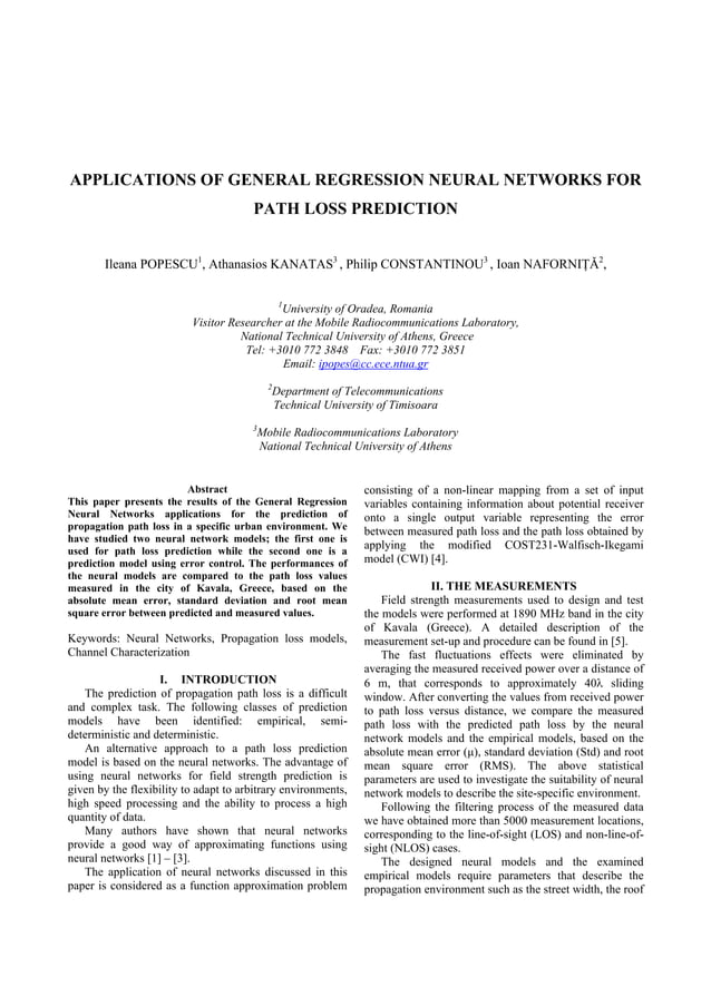 Path Loss Prediction Pdf