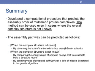 Predicting Assembly Order of Multimeric Protein Complexes | PPT