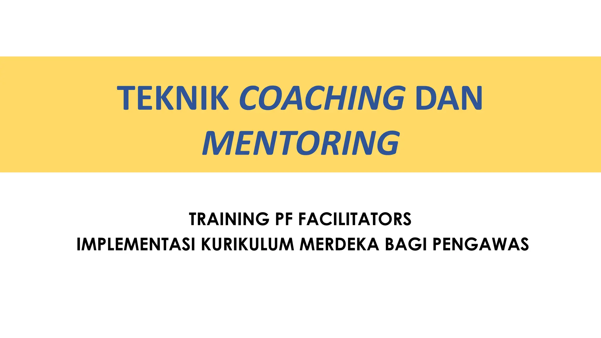 teknik coaching dan mentoring dalam KURMER | PDF