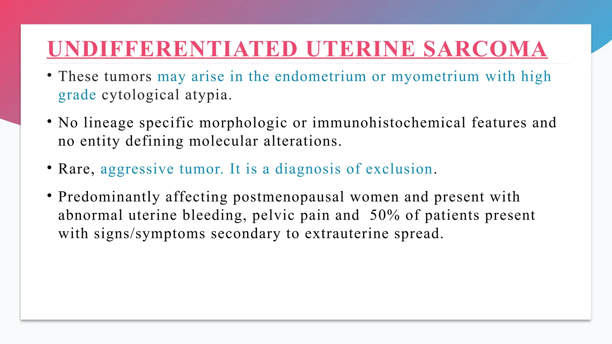 Pathology of uterine sarcoma for radio path meet | PPT