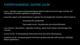 Pathology - peptic ulcer disease and its treatment | PPTX