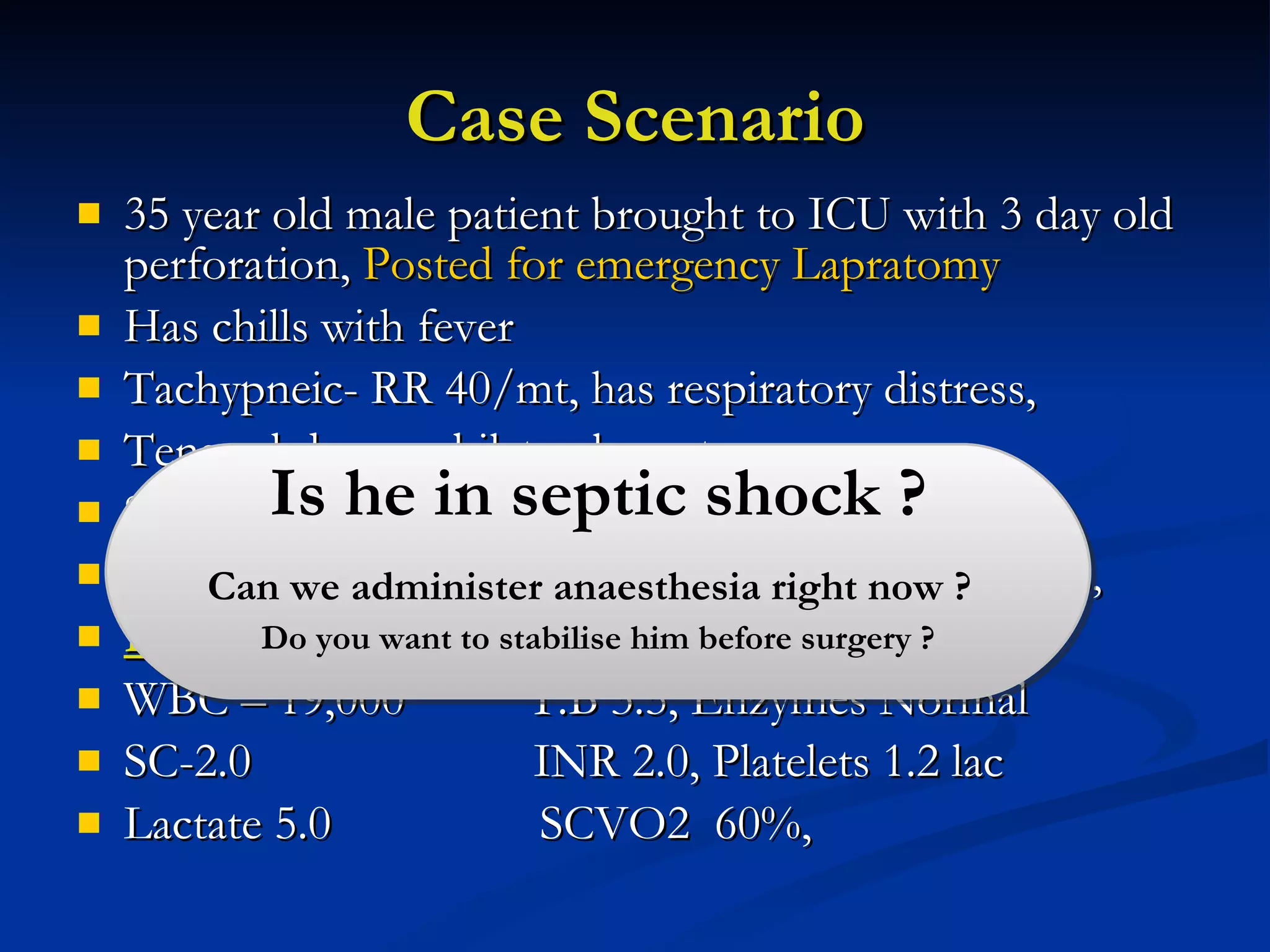 Patho Physiology And Icu Management Of Septic Shock | PPT