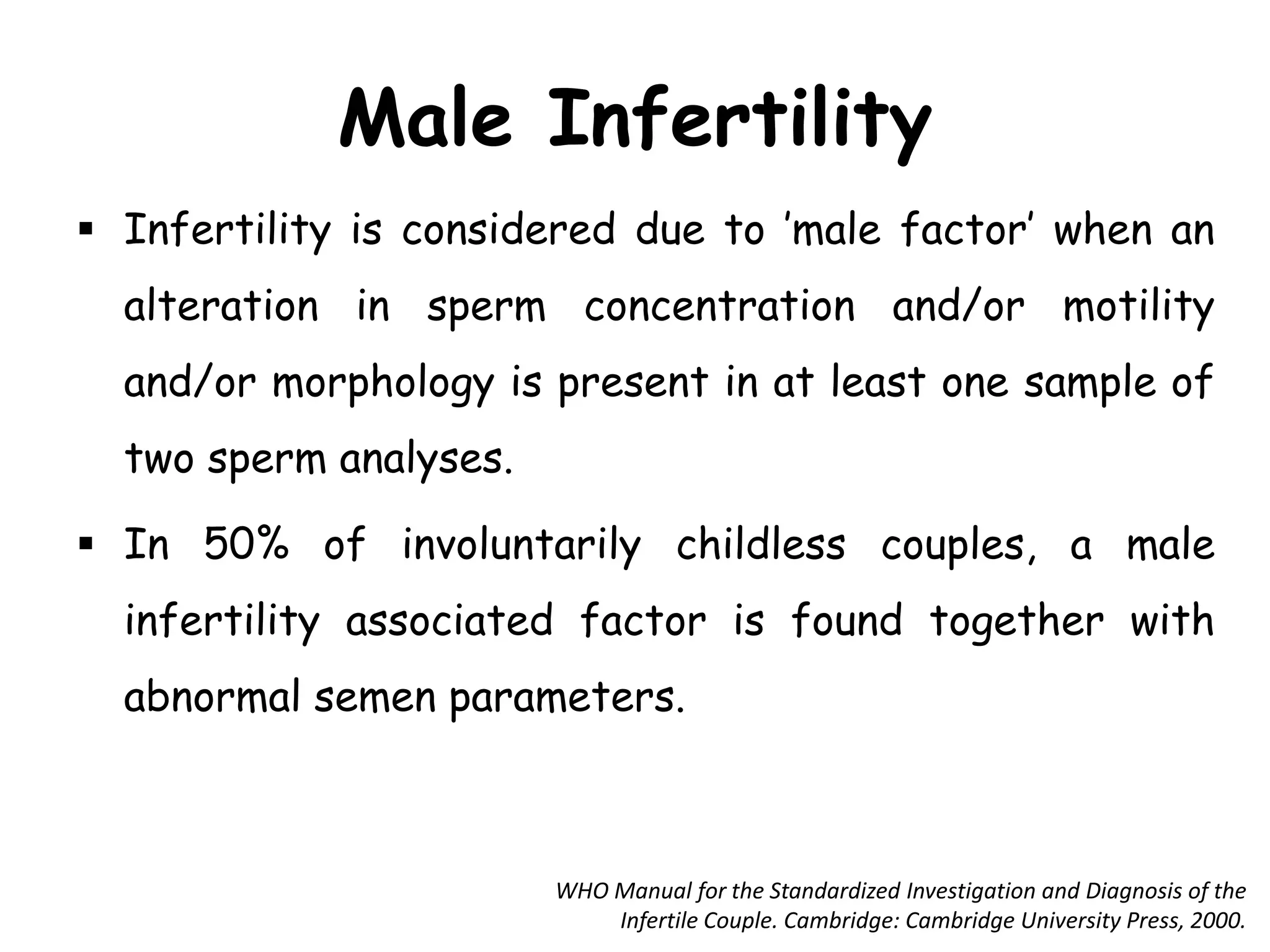 Physiology of Male Infertility | Seeds of Innocence | PPTX