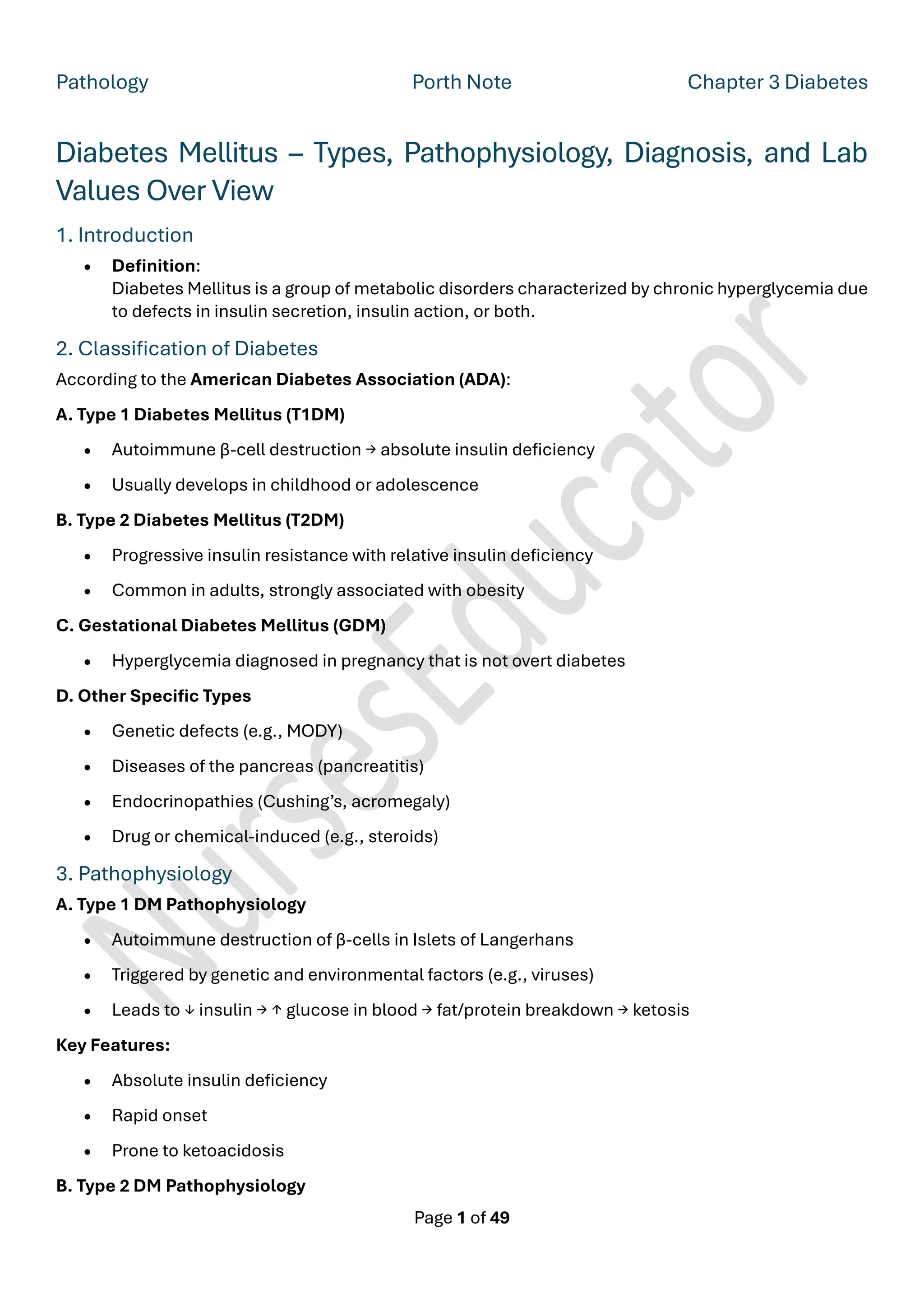 Diabetes Mellitus – Chapter 3 | Pathophysiology, Complications ...
