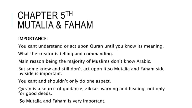 Path of Quran chapter 5 from the book Quran ka Rasta | PPT | Free Download