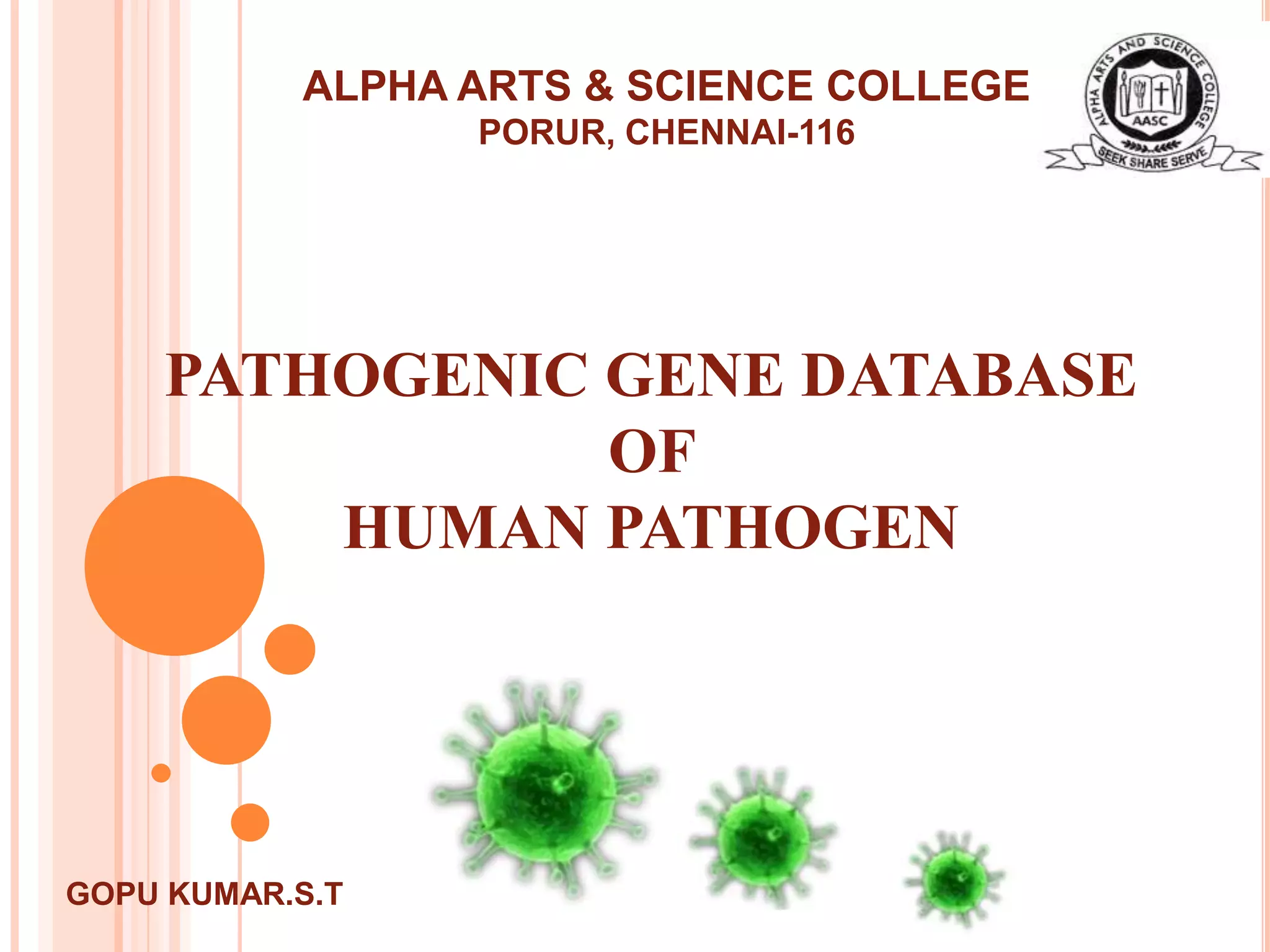 Pathogenic Gene Database of Human Pathogen | PPSX