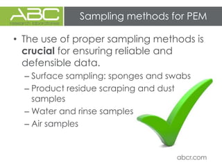 How to establish a pathogen environmental monitoring program | PPTX