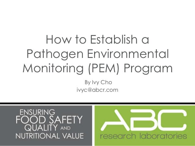 How to establish a pathogen environmental monitoring program