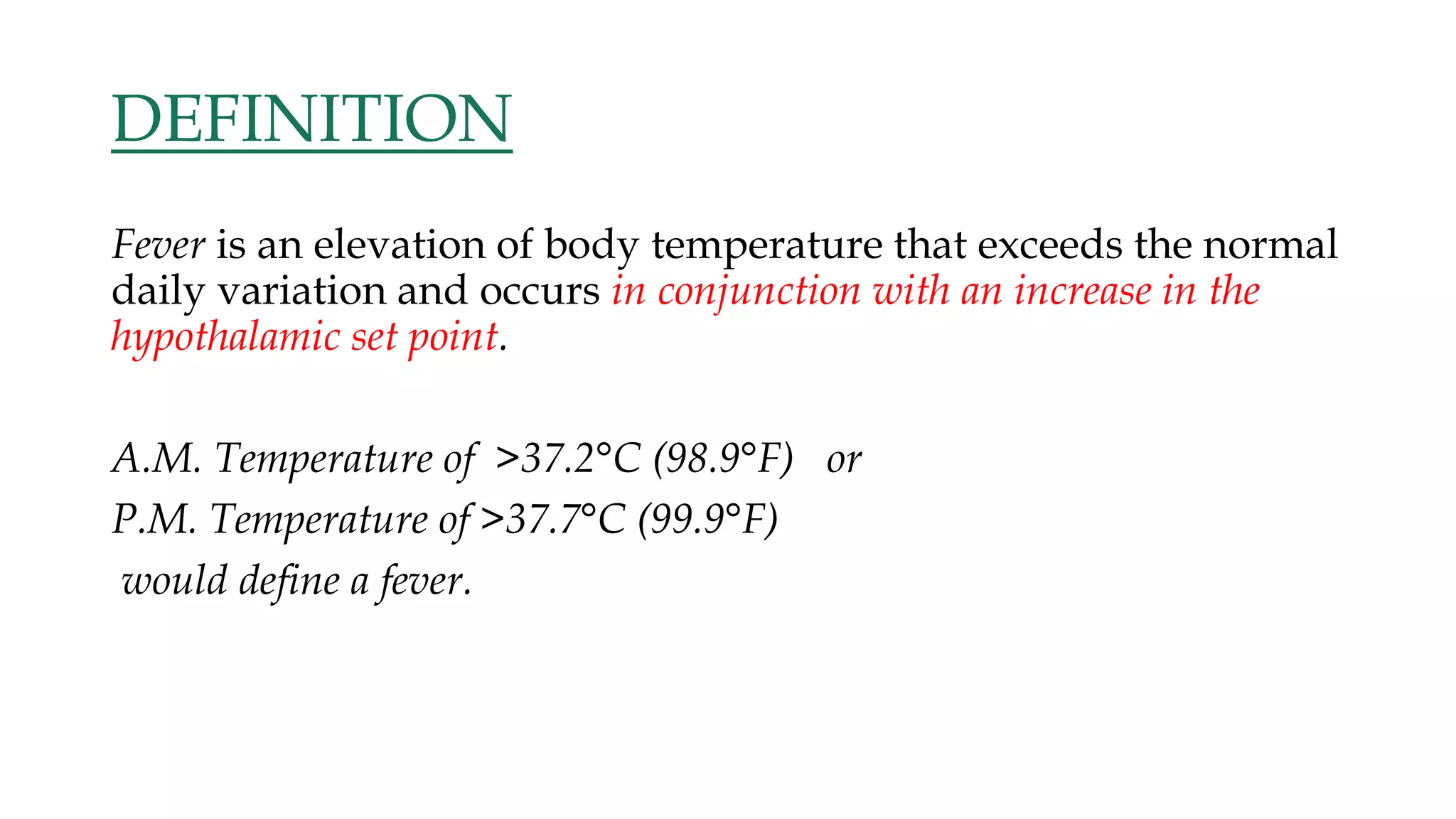 Pathogenesis of fever | PPTX
