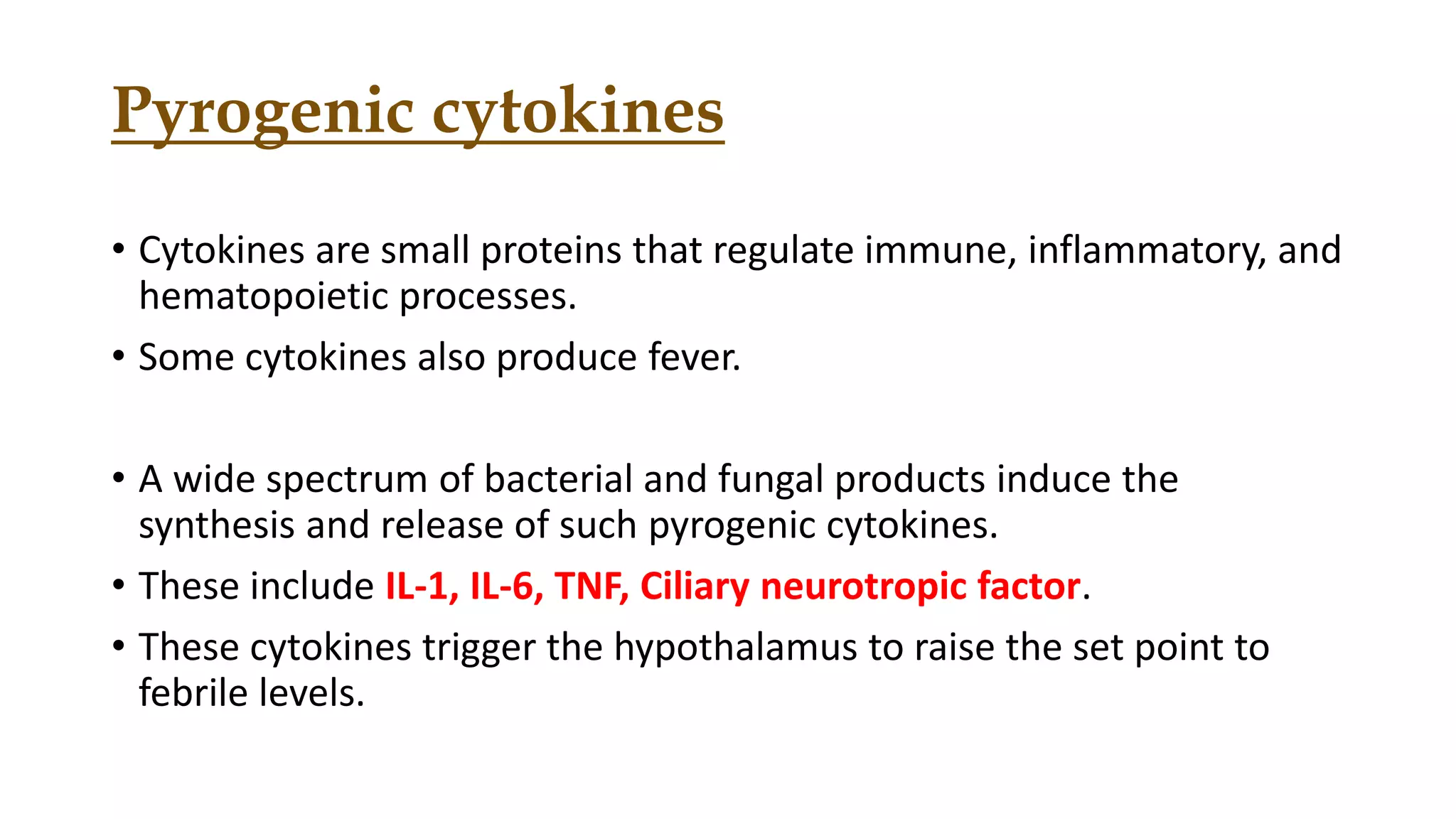 Pathogenesis of fever | PPTX