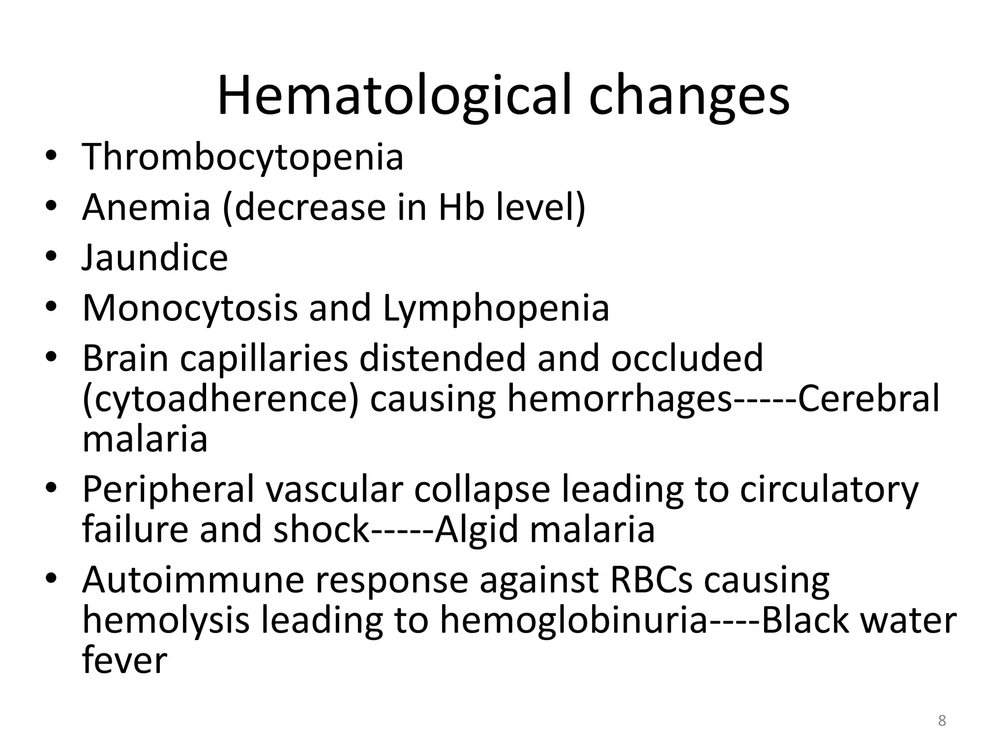 Pathogenesis of Malarial Parasites-Saral | PPTX
